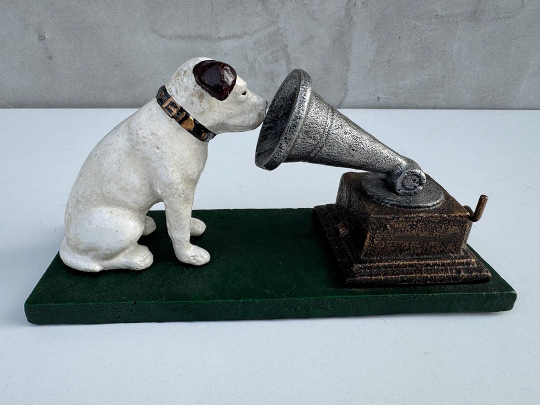 His Masters Voice Dog Statuette, Antique Gramophone Nipper Figurine, 12 ...