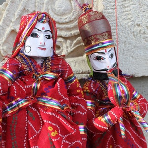 Two Vintage Rare Wooden Handcrafted Dolls Man and Woman Ottoman Tribal ...