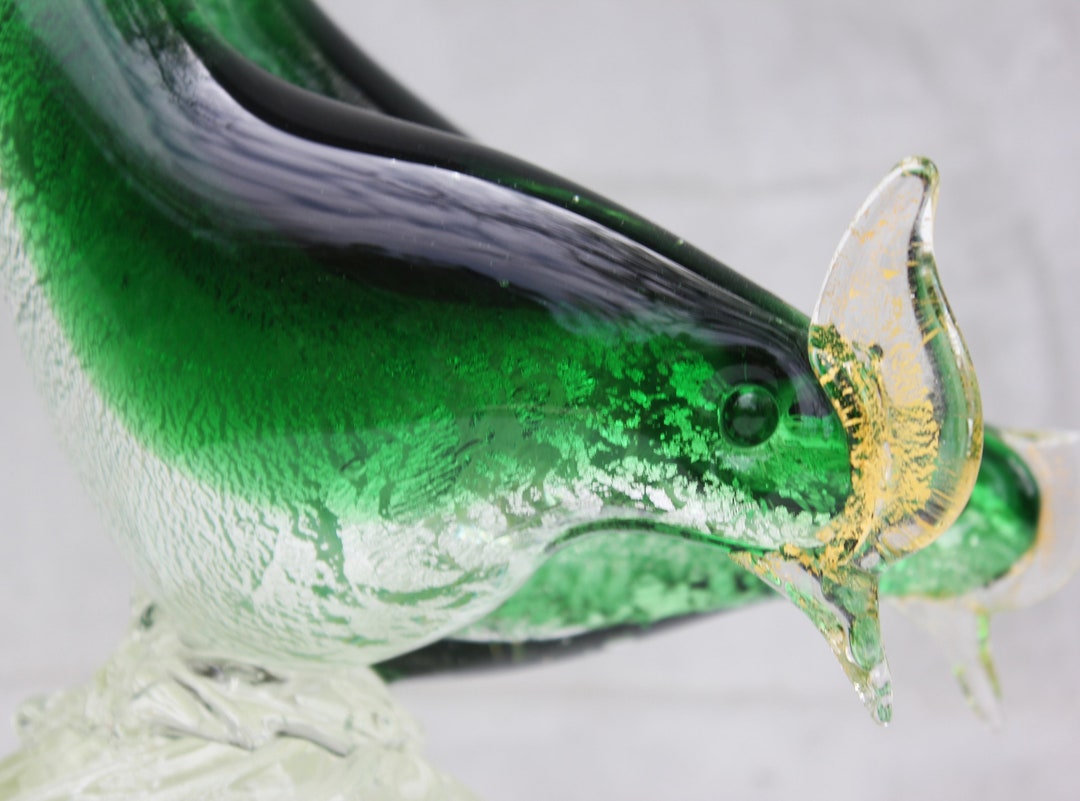 Rare Murano Green Glass Pheasants Statue, Vintage Seguso Style Bird ...