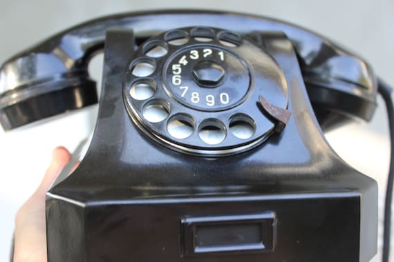 Vintage Black Dial Telephone Vintage Rotary Phone Desk - Etsy