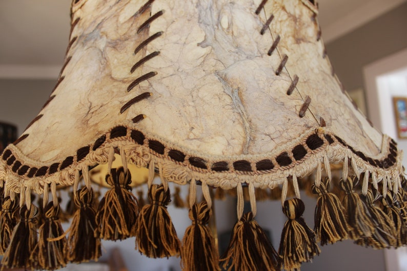 Antique Art Deco Floor Lamp Cone Pig Skin Lampshade With - Etsy