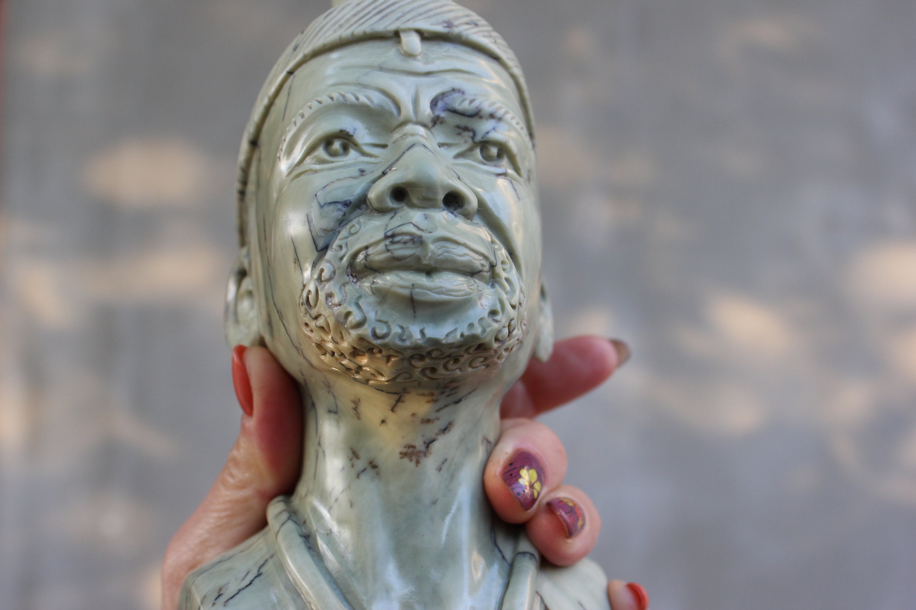 Marble Man Head Tribal Carved Statue Beautiful Male Face - Etsy