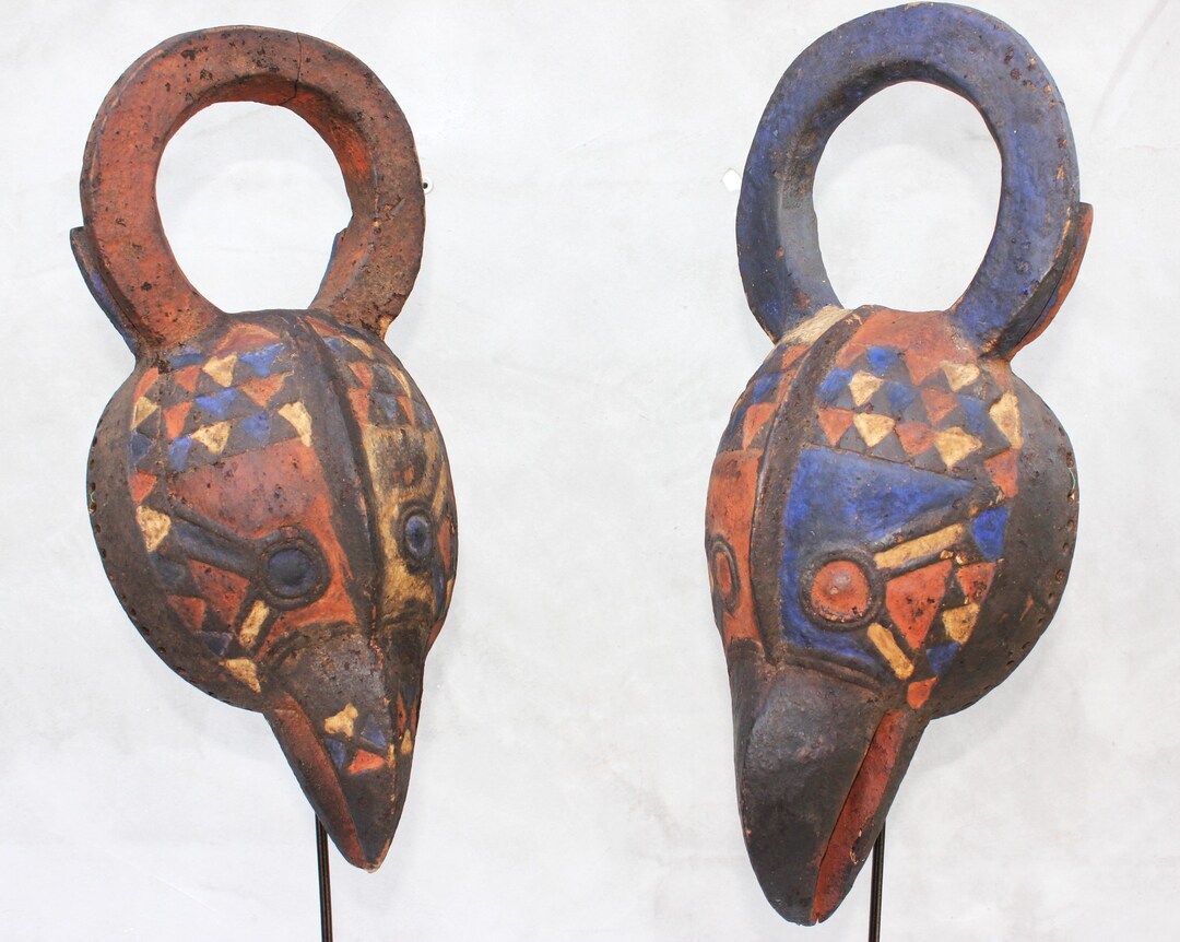 Authentic African Mossi Tribal Masks, Vintage Ethnographic Wooden ...