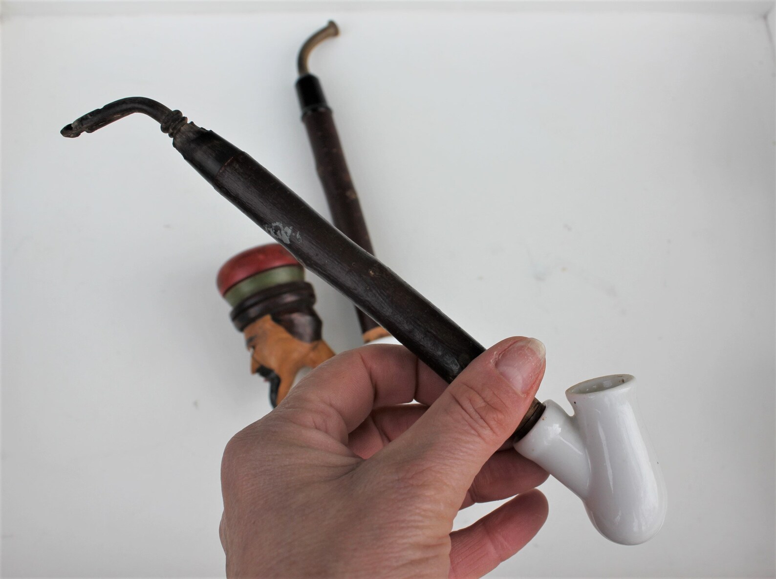 2 Vintage Bavarian Long Pipes Porcelain Head Pipes for Tobacco - Etsy