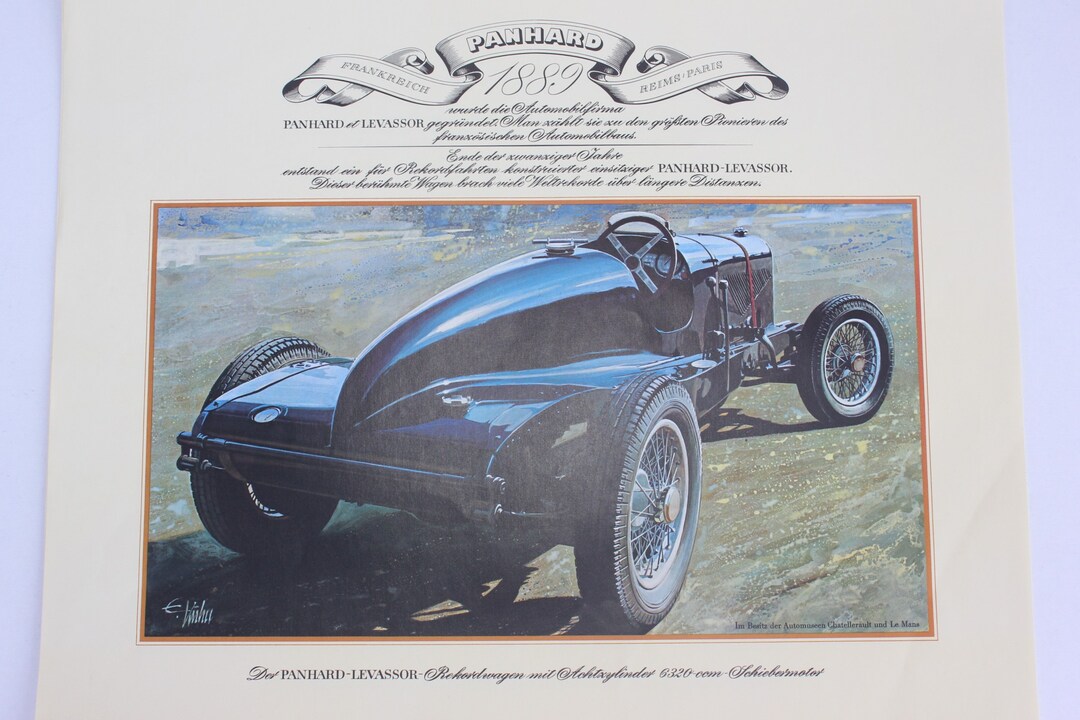 Panhard 1889 Classic Car Print: Retro Sports Auto Art - Etsy