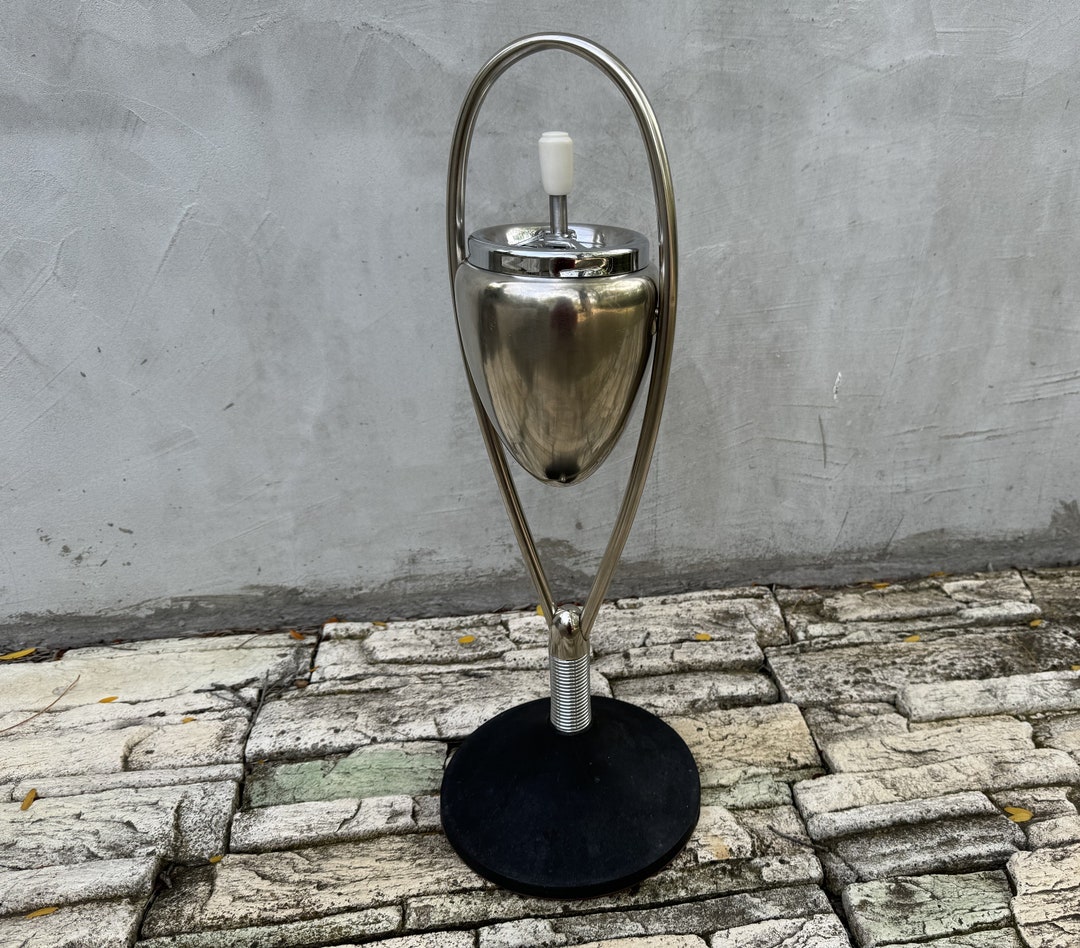 Vintage Standing Ashtray Smoking Stand Portable Chrome Body With Spring ...