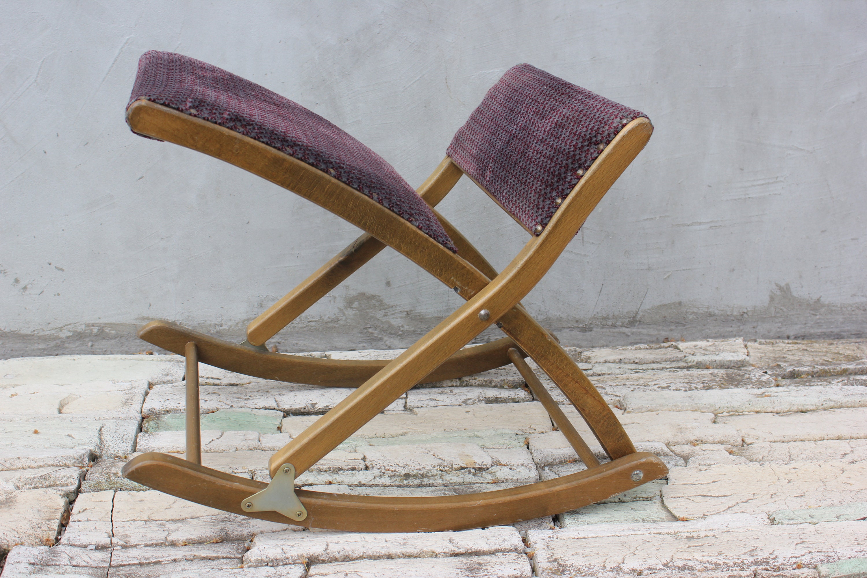 Vintage Folding Foot Stool or Small Rocking Chair Rocking - Etsy