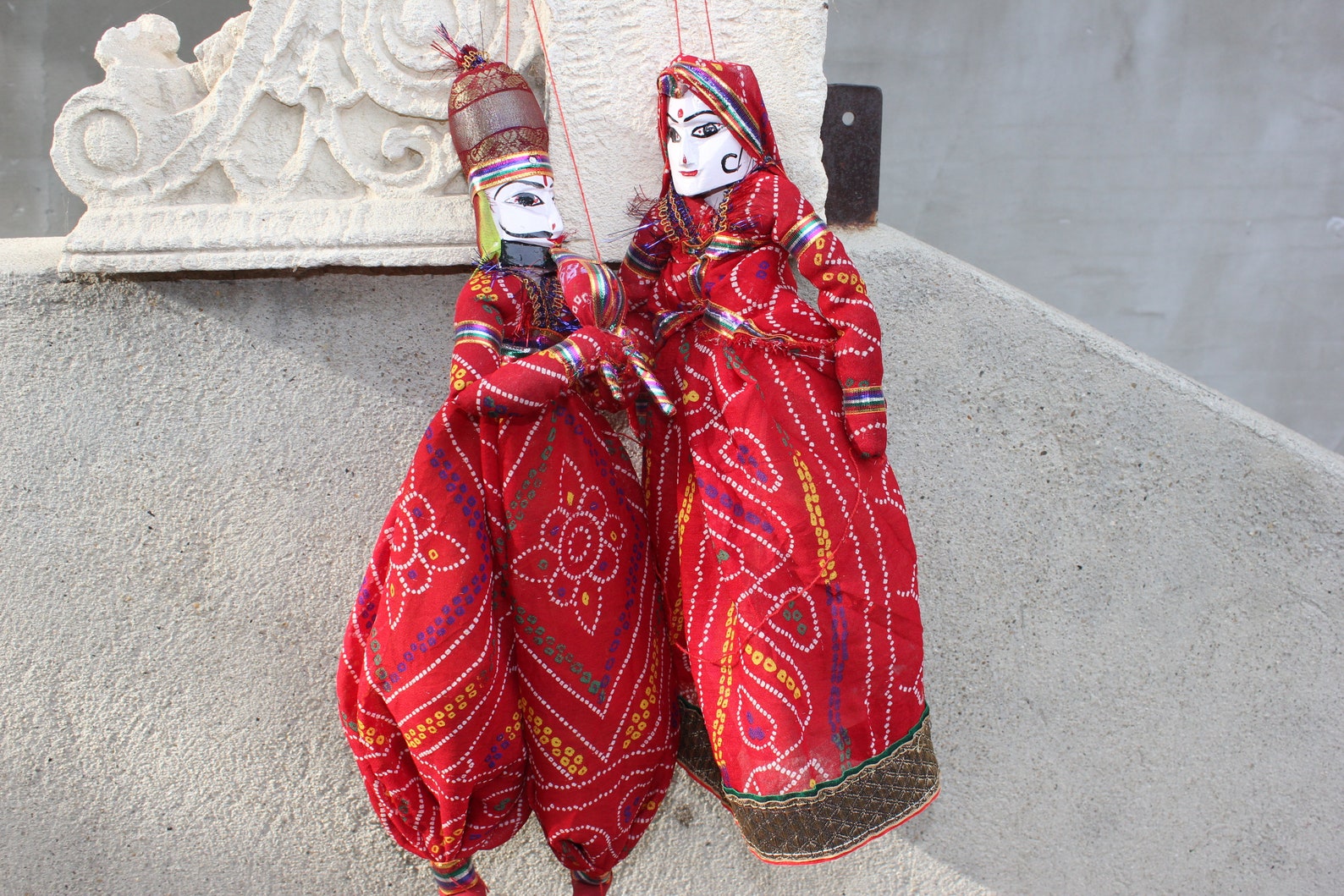 Two Vintage Rare Wooden Handcrafted Dolls Man and Woman Ottoman Tribal ...