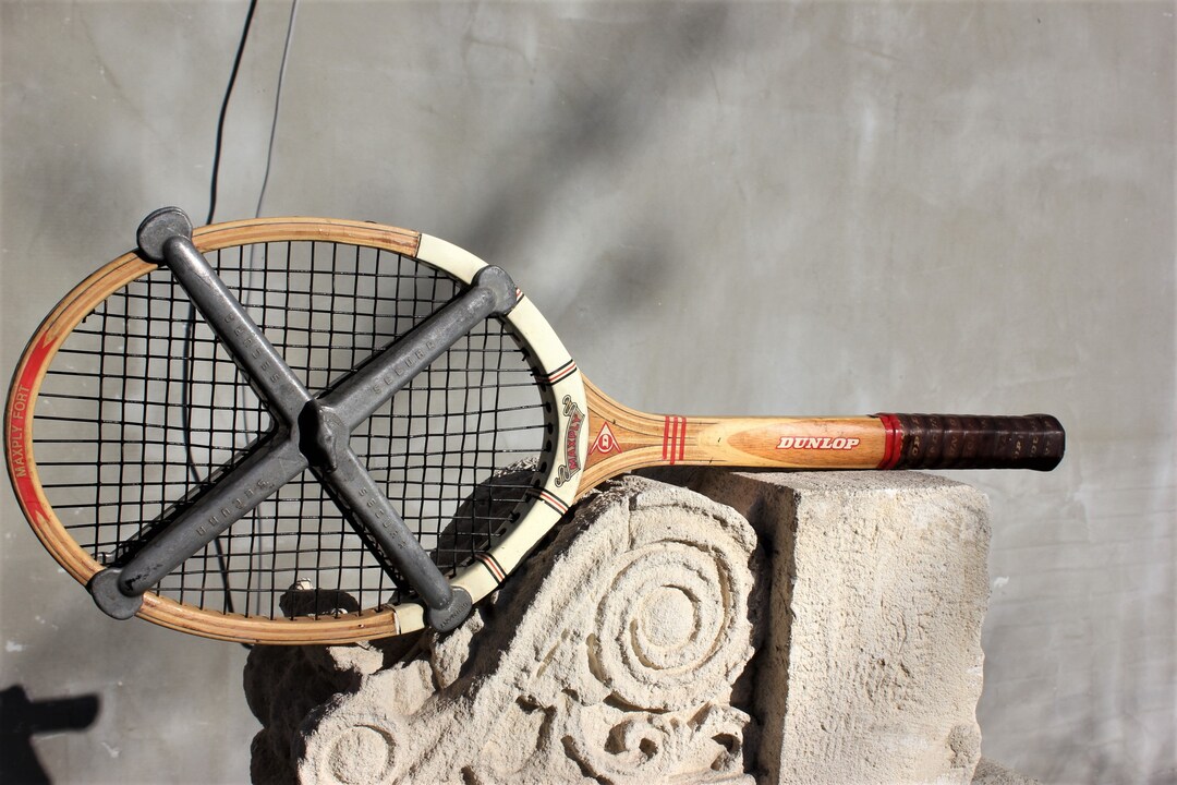 Vintage Wooden Dunlop Tennis Racquet With Press Frame for Protection ...