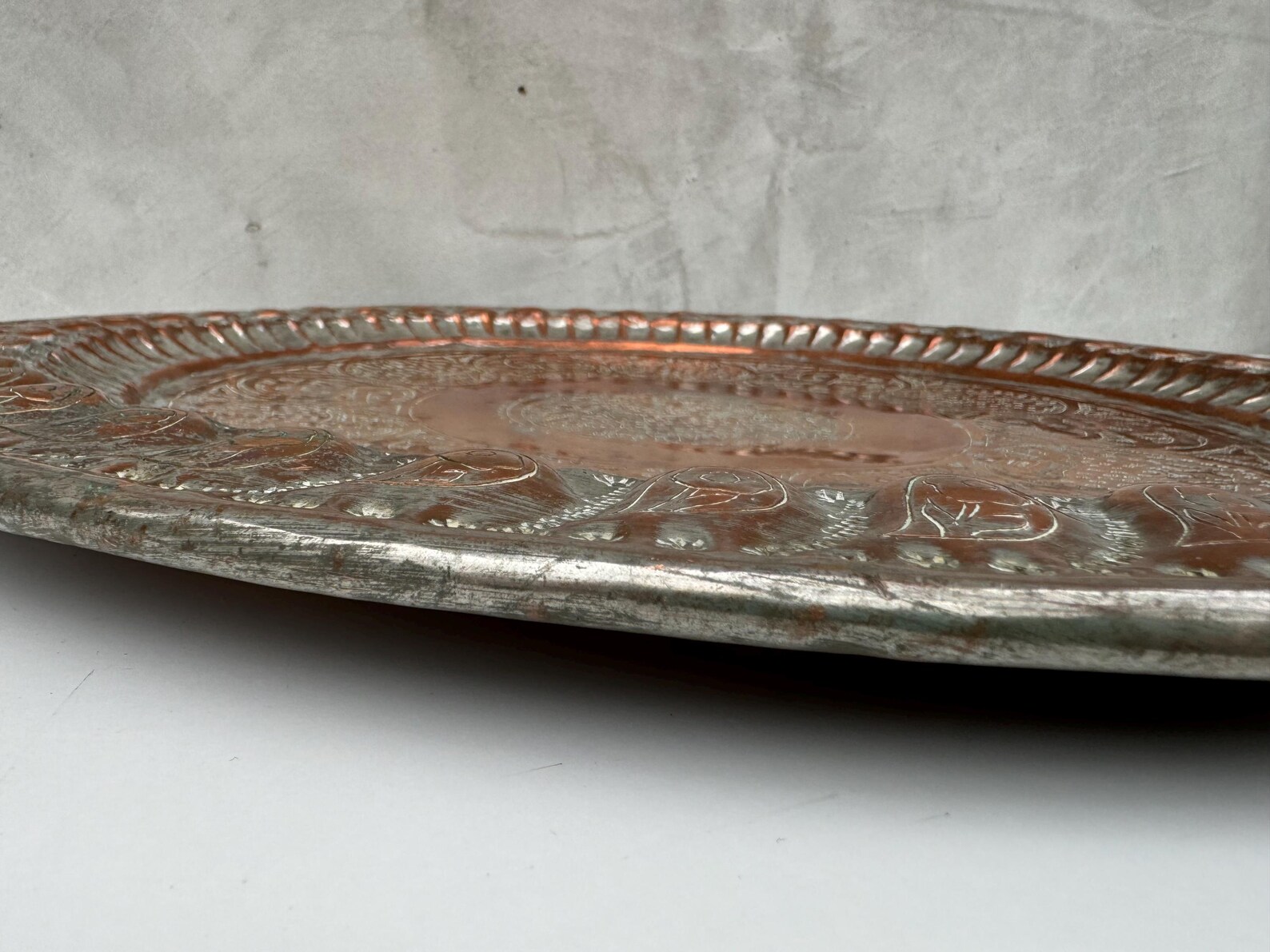 Vintage Islamic Copper Plate: Hand-etched Arabic Wall Art (20") - Etsy