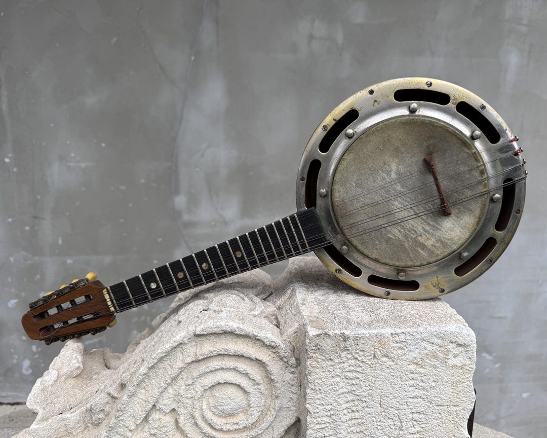 20s Banjo Banjolin Stringed Instrument, Vintage Wooden Body Mandolin ...
