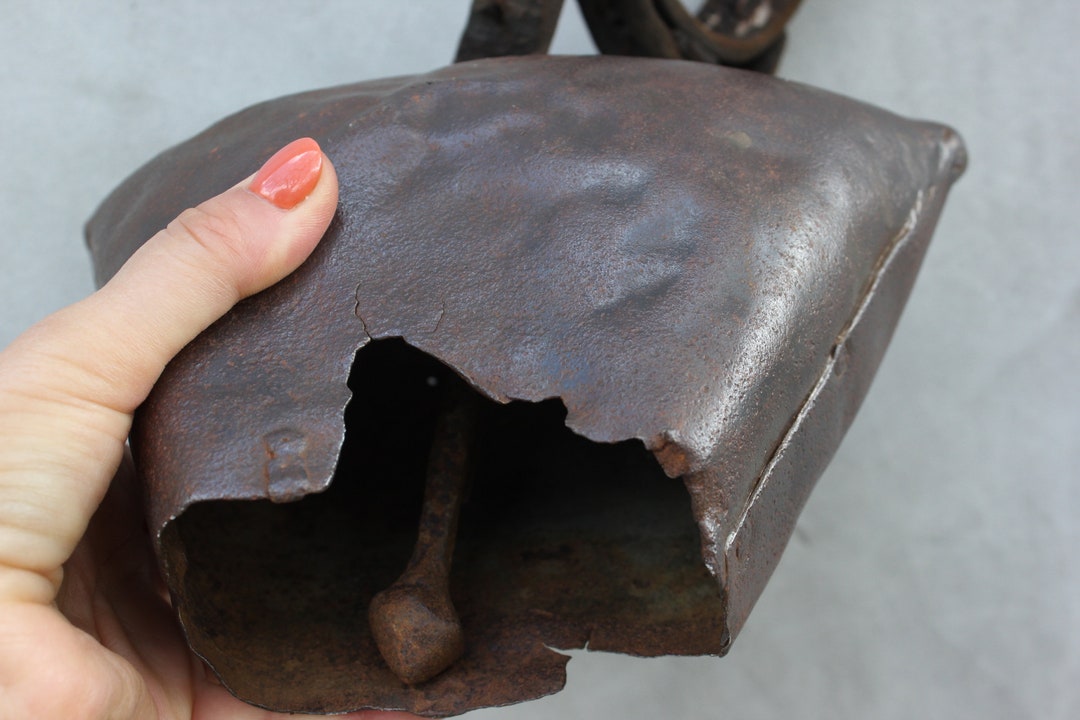 Antique Bronze Cow Bell: Rustic Farmhouse Decor With Leather Strap - Etsy