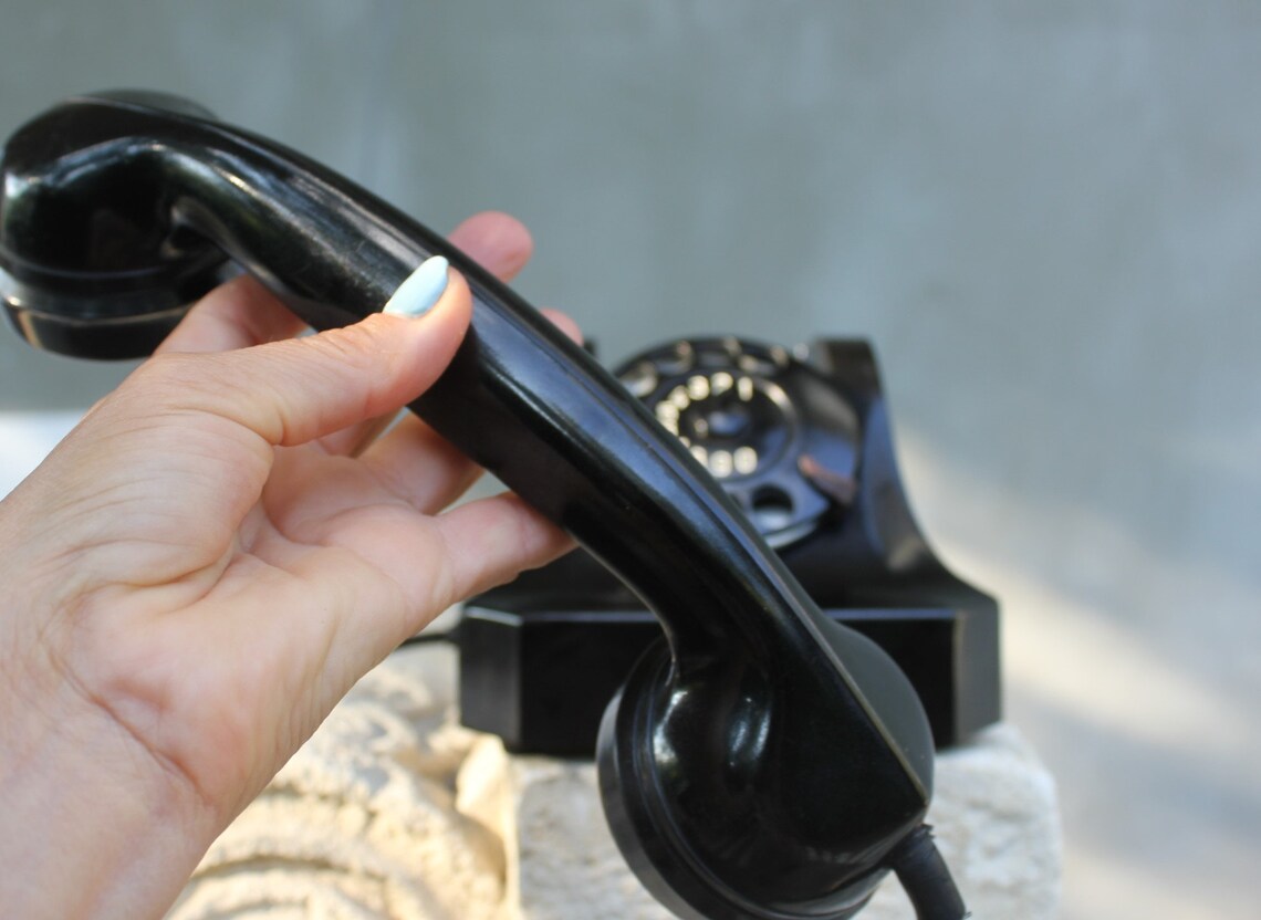 Vintage Black Dial Telephone Vintage Rotary Phone Desk - Etsy