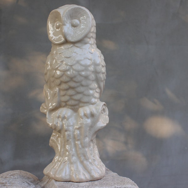 White Ceramic Owl - Etsy