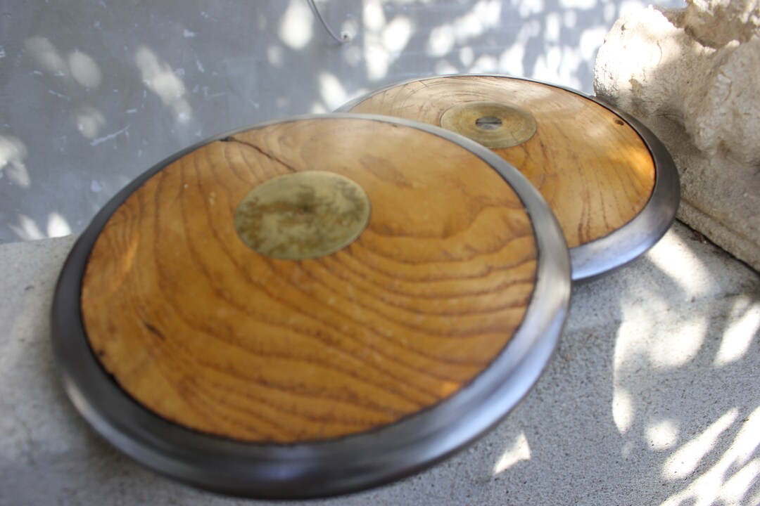 2 Vintage Wood Sporting Discus. Home Decor, Gym or Sports Bar - Etsy
