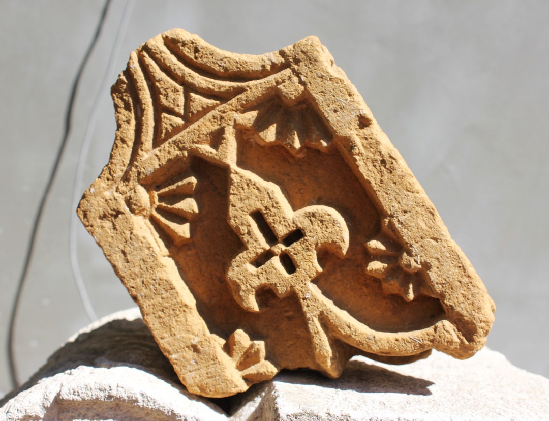 German Gothic Church Stone Carved With Lotus and Cross Element of ...