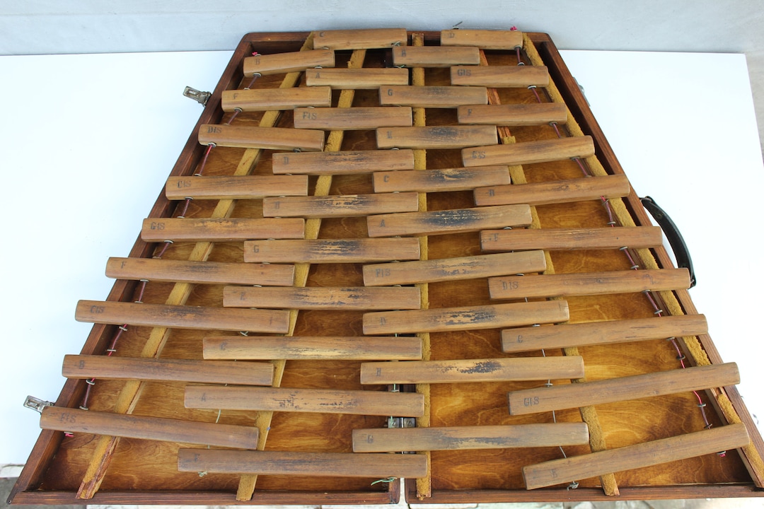 Vintage Wooden Marimba for Sale, Portable Handmade Musical Instrument ...