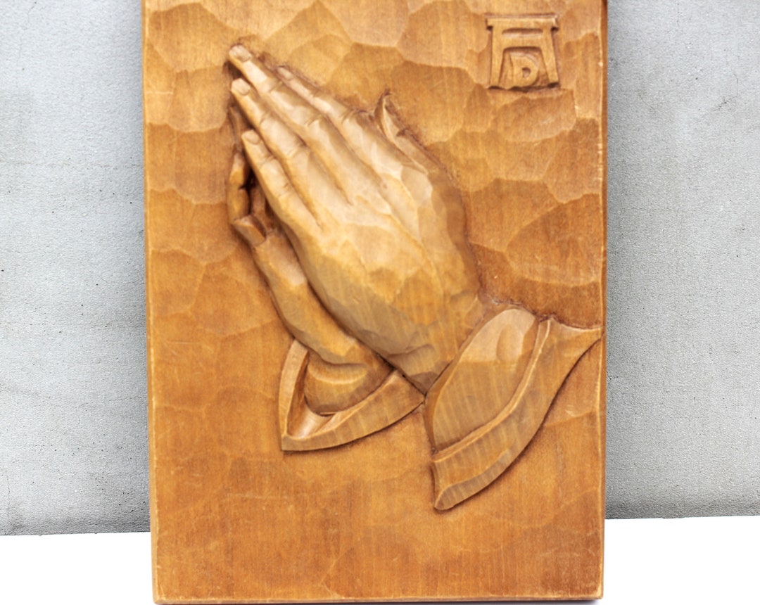 Vintage Praying Hands Wall Wooden Plaque, Religious Decor Replica of ...