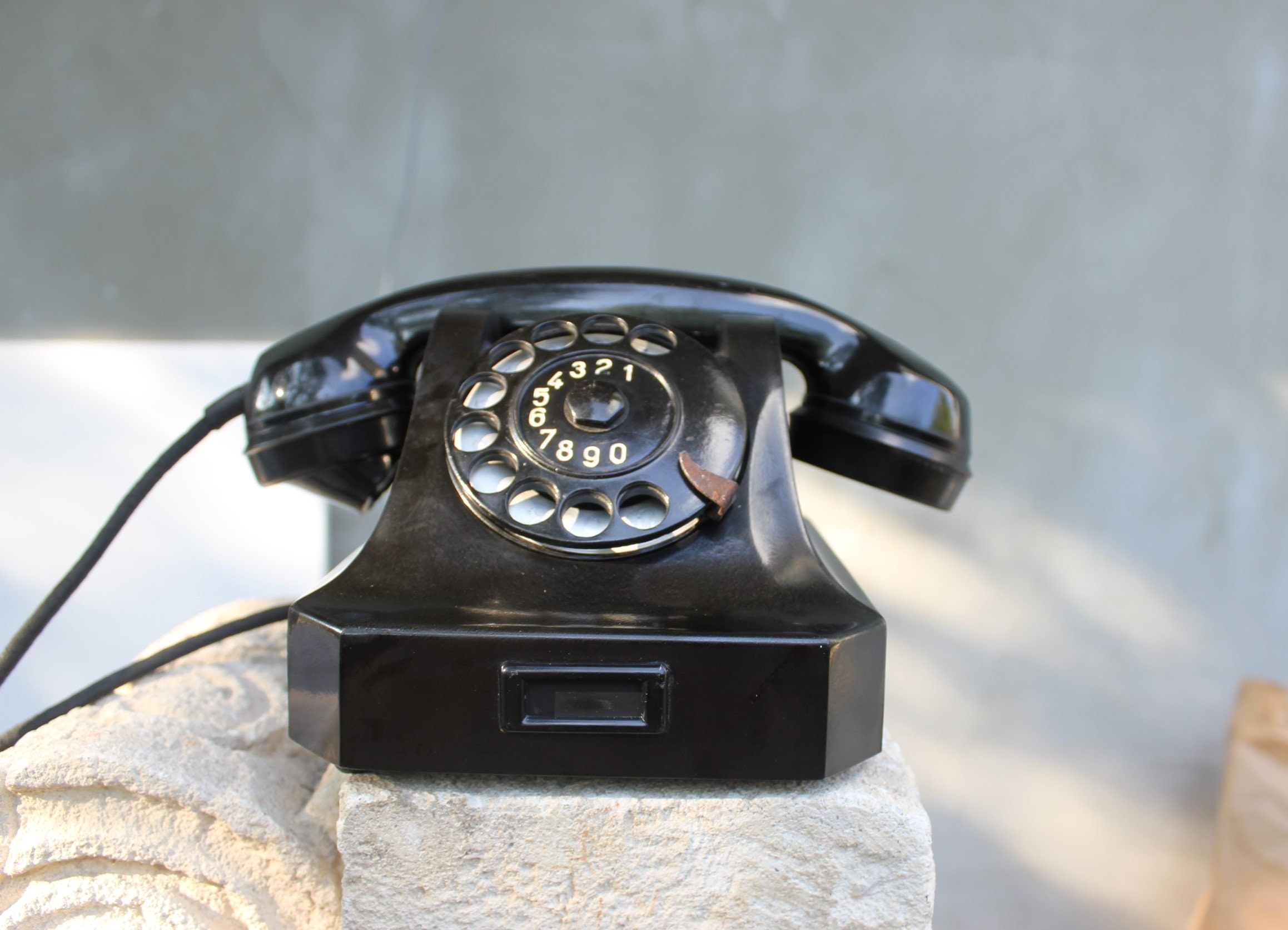 Vintage Black Dial Telephone Vintage Rotary Phone Desk - Etsy