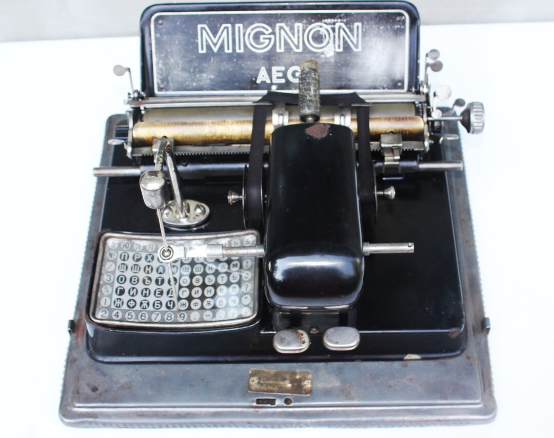 Rare German AEG Typewriter MIGNON From Early 1900 Working Collectible ...