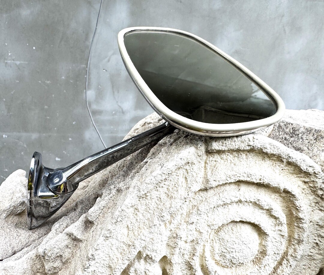 Vintage Car Side Mirror Mid-century Chrome Spring-arm Rear View Mirror ...