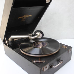 Viva Tonal Columbia Grafonola Gramophone With Crank American Phonograph Turntable Collectible ...