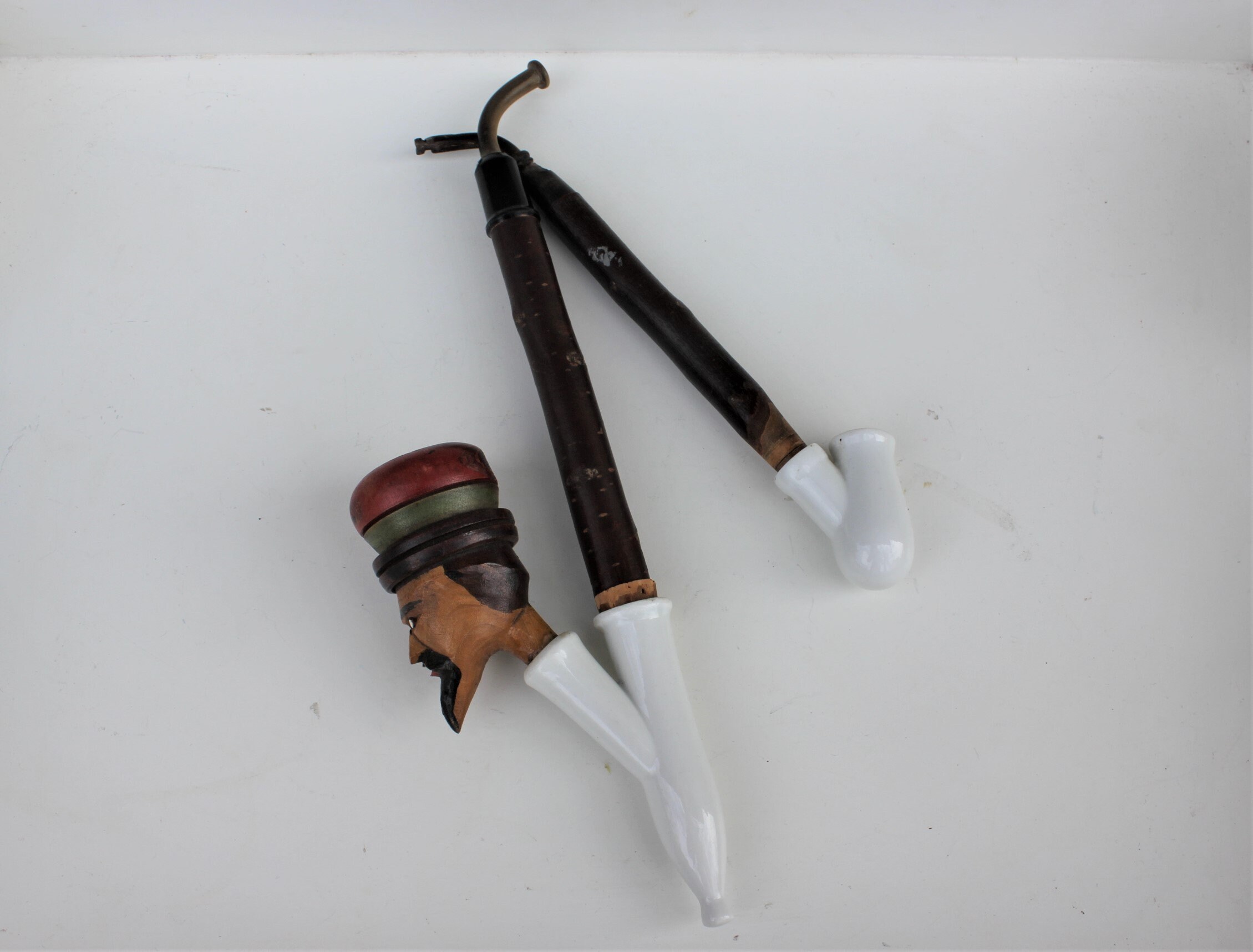 2 Vintage Bavarian Long Pipes Porcelain Head Pipes for Tobacco - Etsy