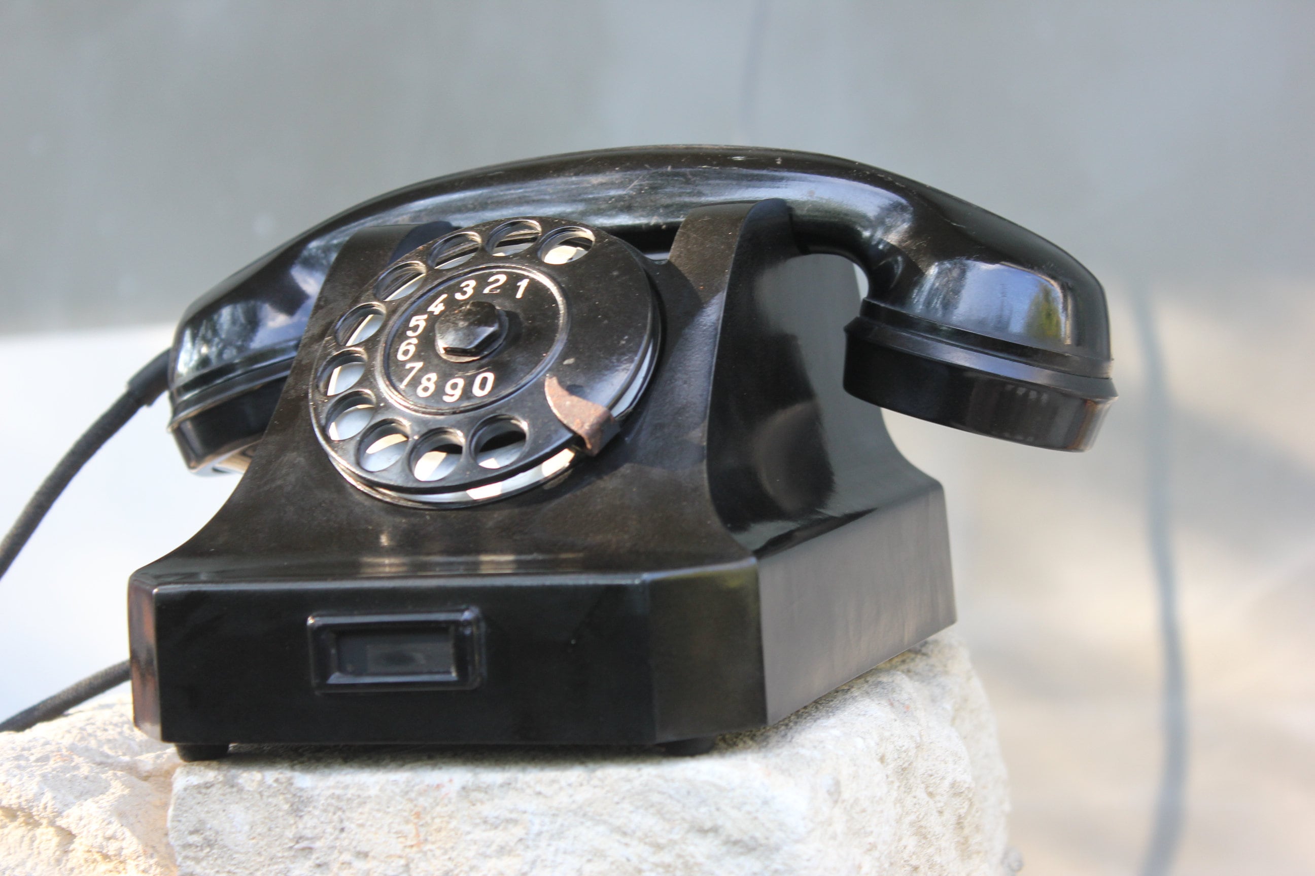 Vintage Black Dial Telephone Vintage Rotary Phone Desk - Etsy