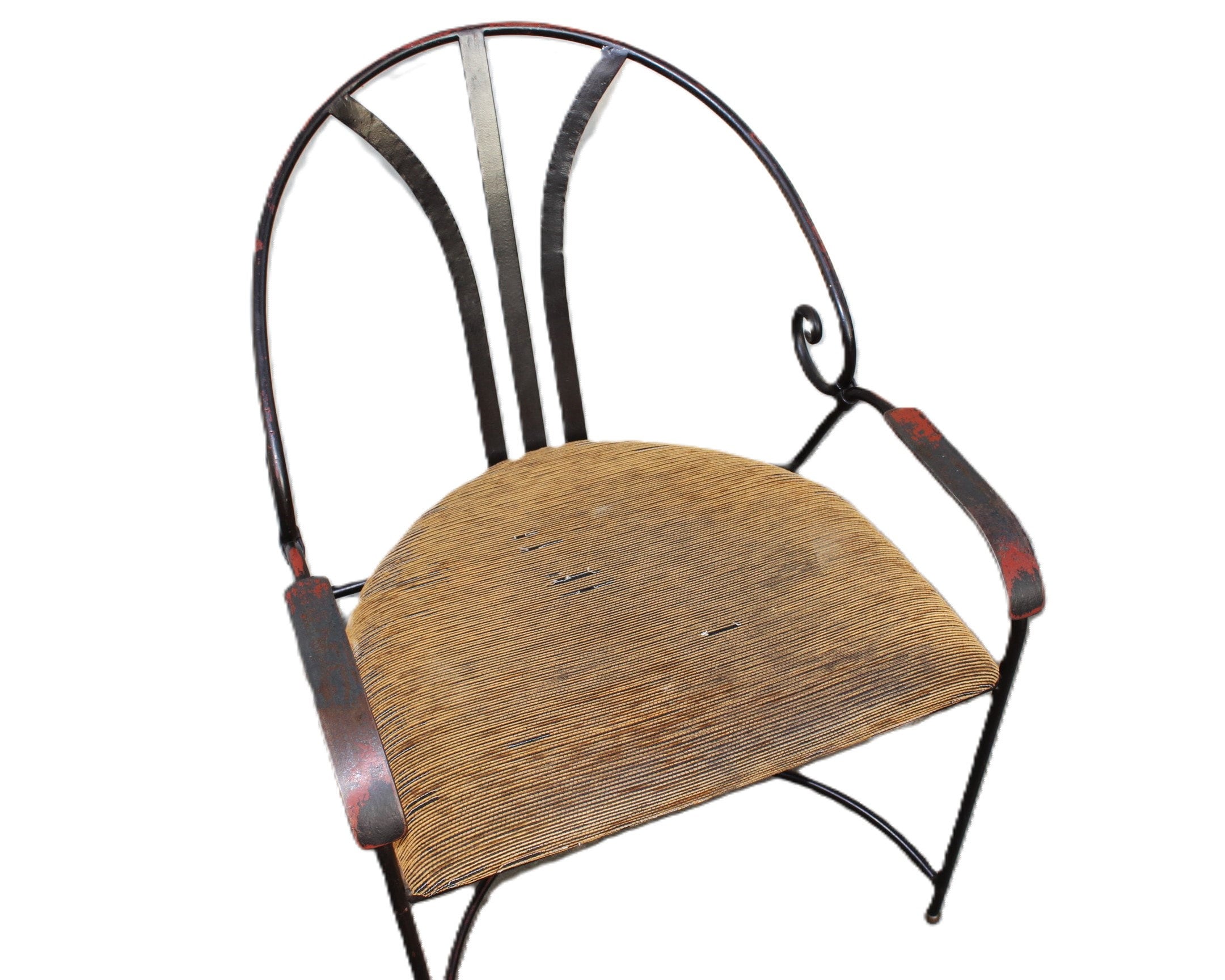 Vintage Wrought Iron Armchair: Hand Forged Metal Bistro Chair - Etsy