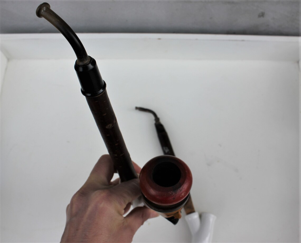 2 Vintage Bavarian Long Pipes Porcelain Head Pipes for Tobacco - Etsy