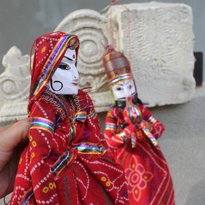 Two Vintage Rare Wooden Handcrafted Dolls Man and Woman Ottoman Tribal ...