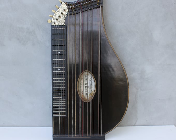 Antique Ancient Unique Zither Musical Instrument Very Rare German 1878 ...
