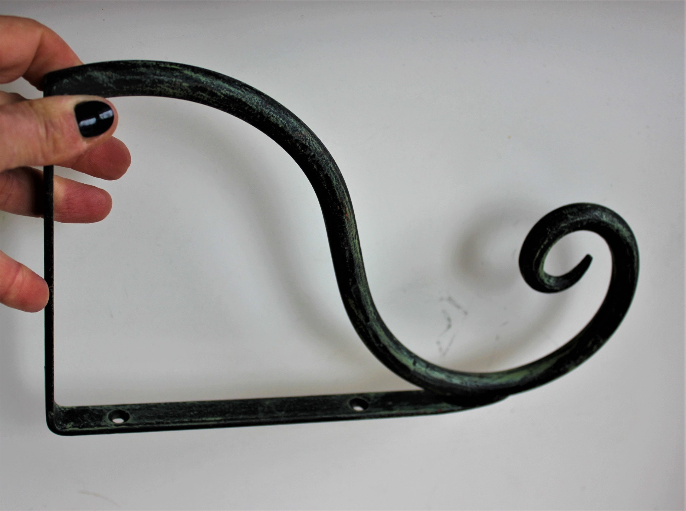 Vintage wrought iron bracket Shelf supply and hanging art | Etsy