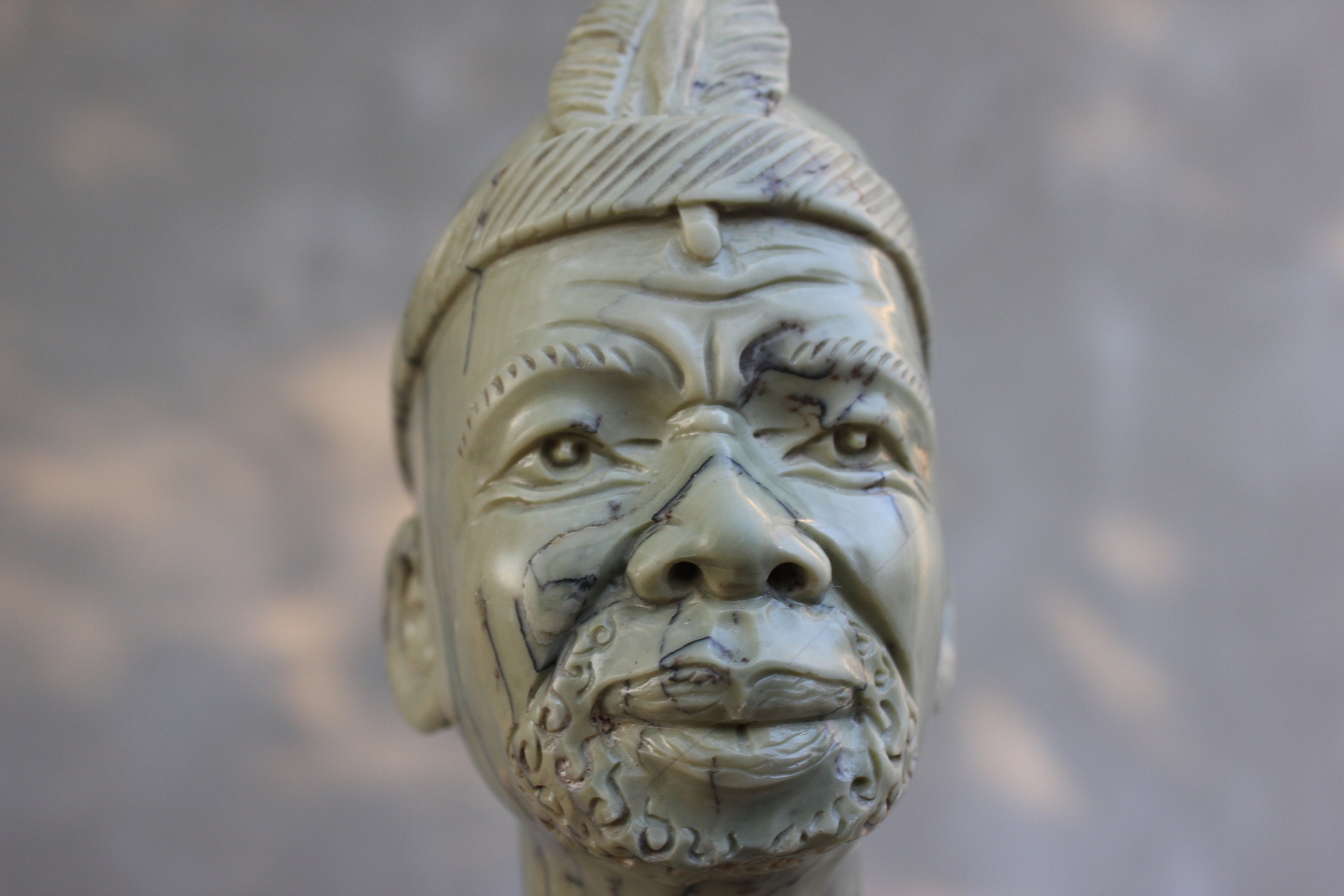 Marble Man Head Tribal Carved Statue Beautiful Male Face - Etsy