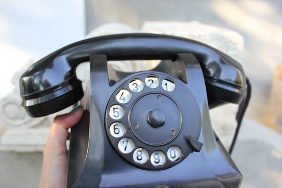Vintage Black Dial Telephone Vintage Rotary Phone Desk | Etsy