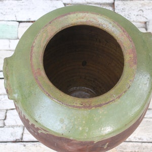 Large Antique Clay Pottery With Two Handles Primitive Terracotta Pot ...