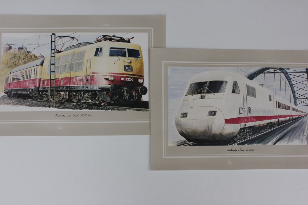 Two Train Posters Railway Art, Intercity Locomotive Print, Love ...