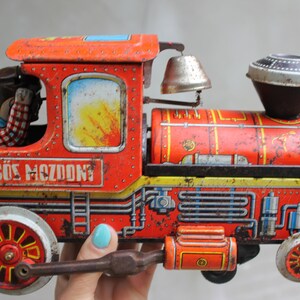 Vintage Tin Toy Locomotive Train 80s - Etsy