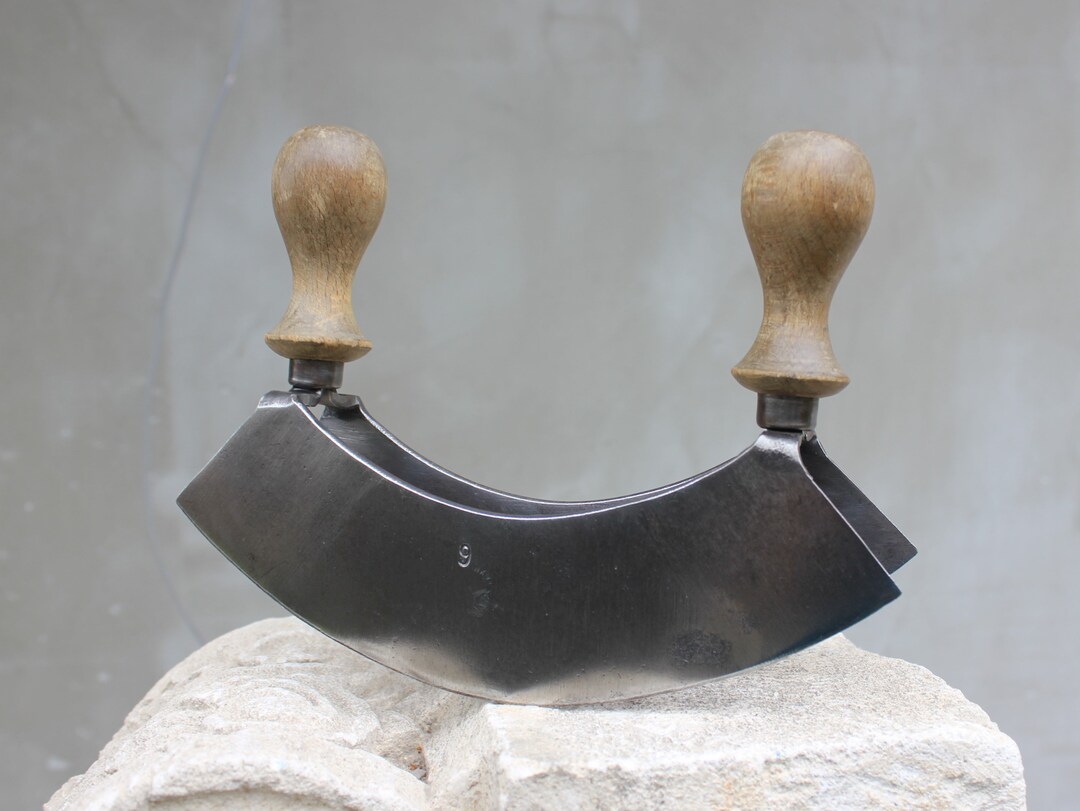 Two Bladed Herb Chopper, 50s Double Vintage Cutter, Mezzaluna, Kitchen ...