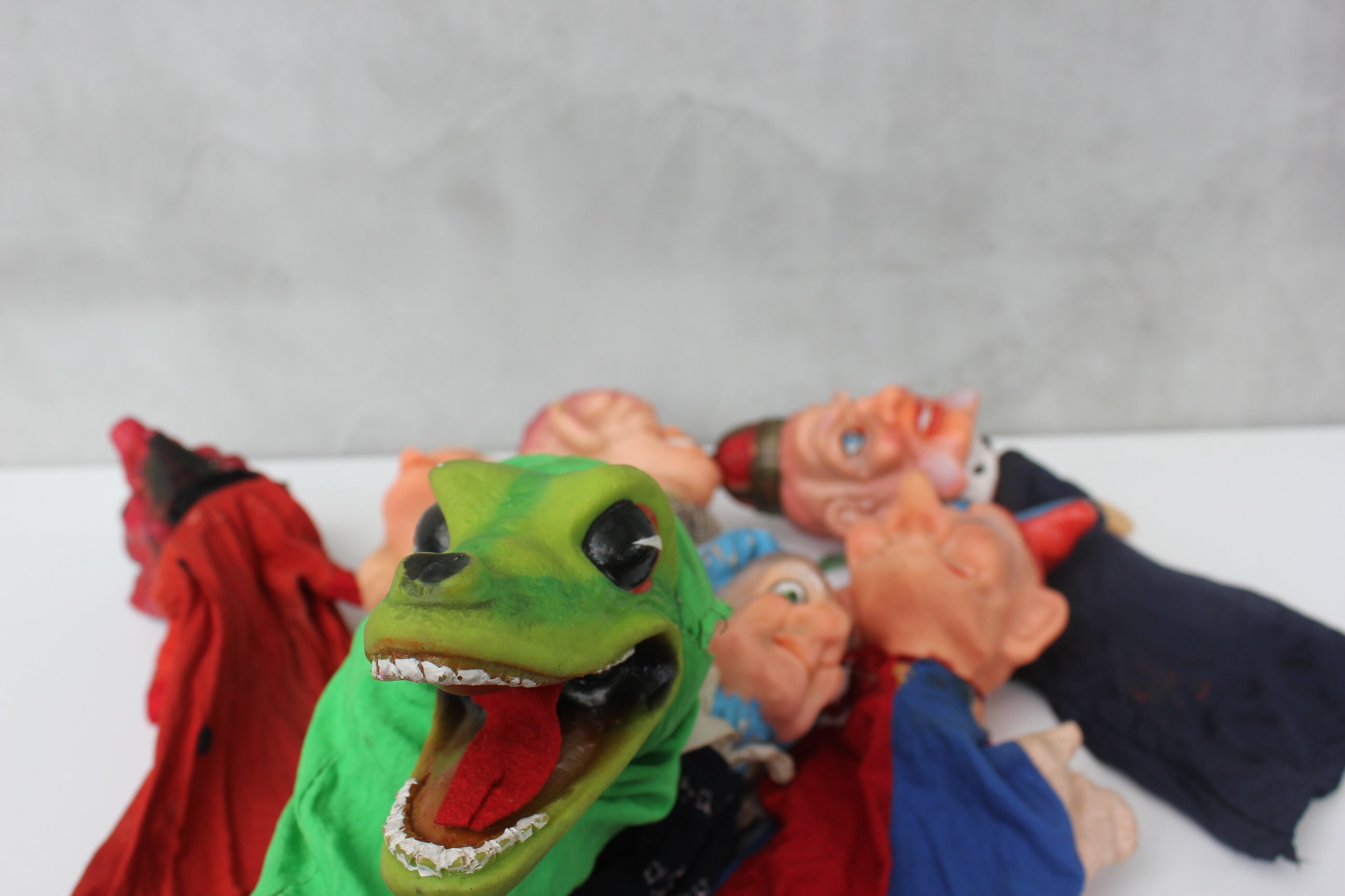 Vintage German Hand puppets Set of Seven Dolls Rubber Headed | Etsy