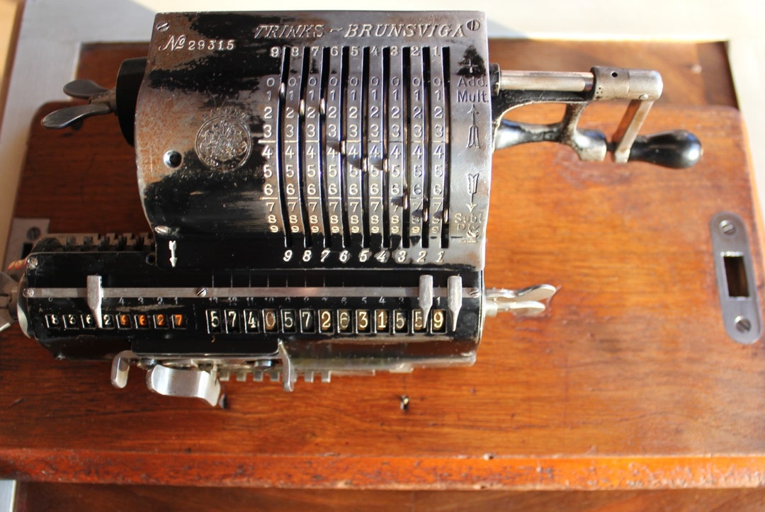 Antique Mechanical Calculator, Vintage German Calculating Device, Early ...