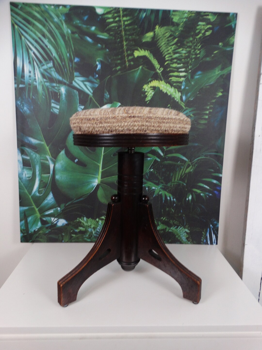 Lebber Vintage® Screw Stool, Art Deco Stool. Piano Stool, Height ...