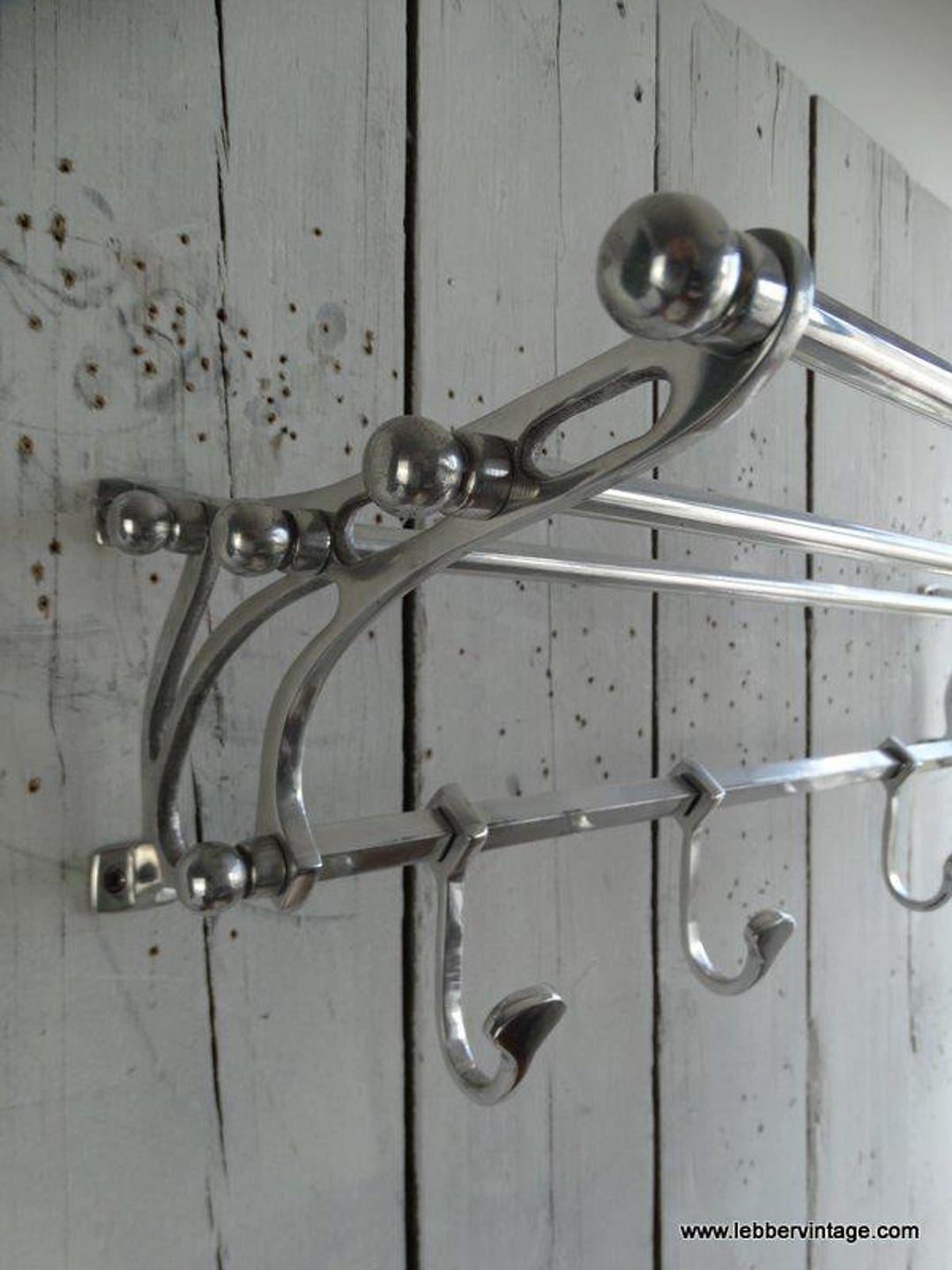 Lebber Vintage® - Art Deco Aluminum Coat Rack 1930s Style, Train Coat ...