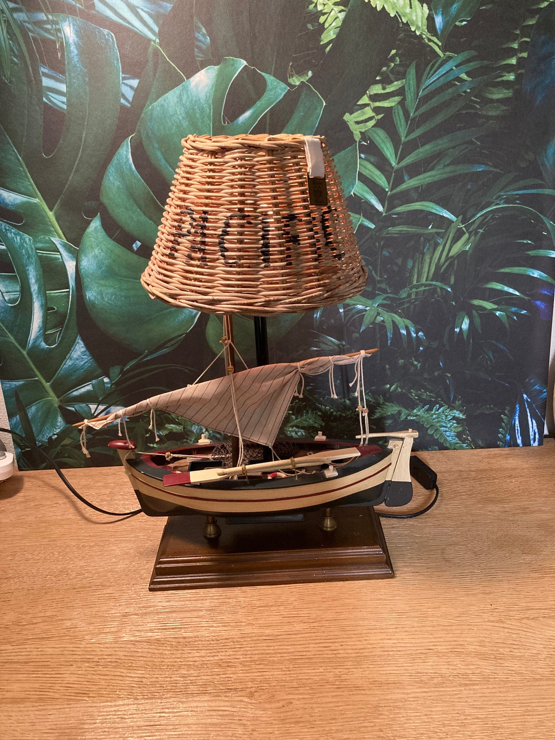 Lebber Vintage® Model Ship With Lighting Table Lamp Boat - Etsy