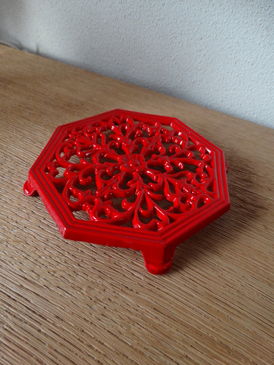Lebber Vintage® French Coaster for Pans or Plants, Nice Red Red Cast ...