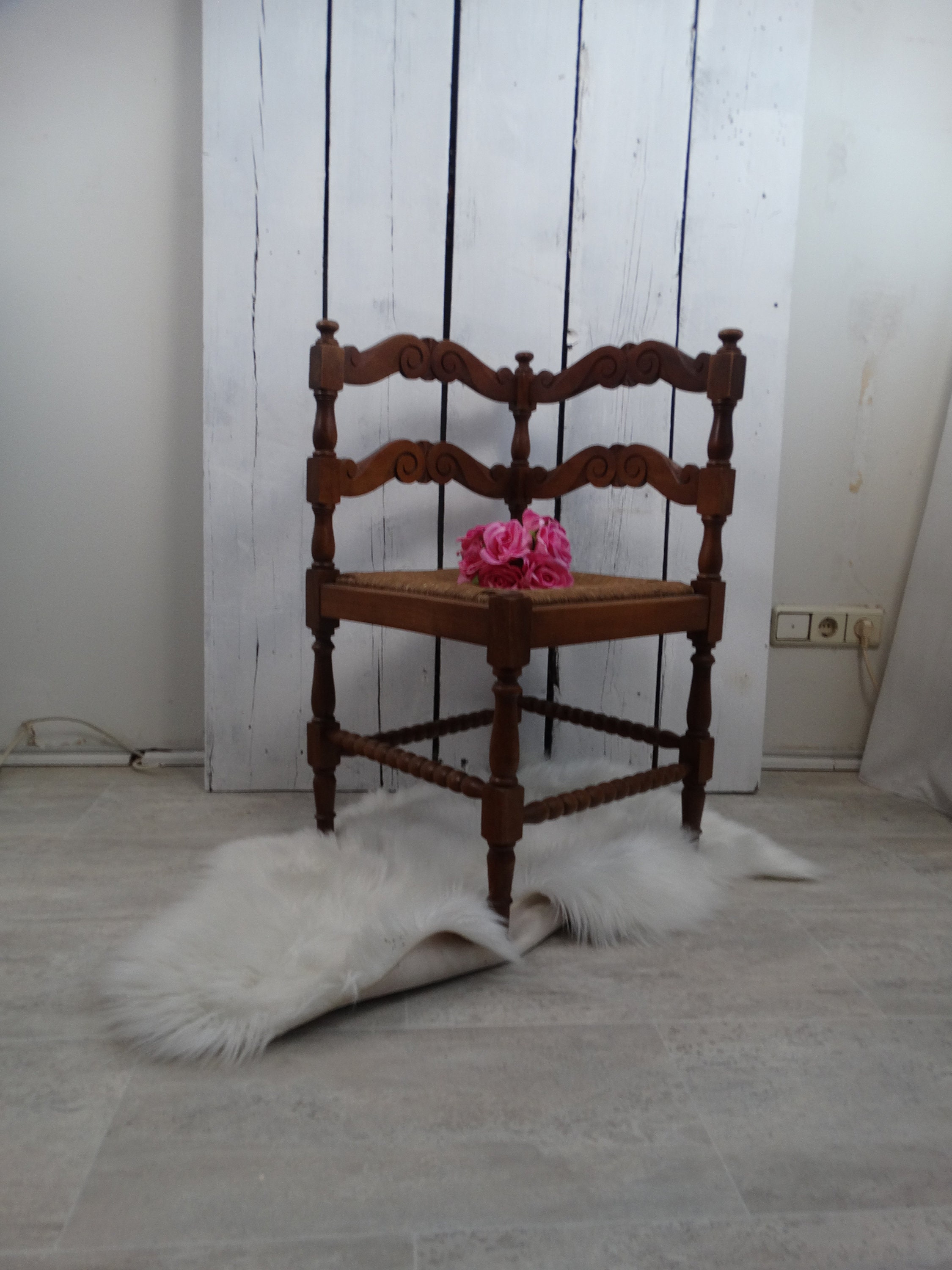Lebber vintage® - Antique beech wood hand-turned so-called Bobbin chair ...