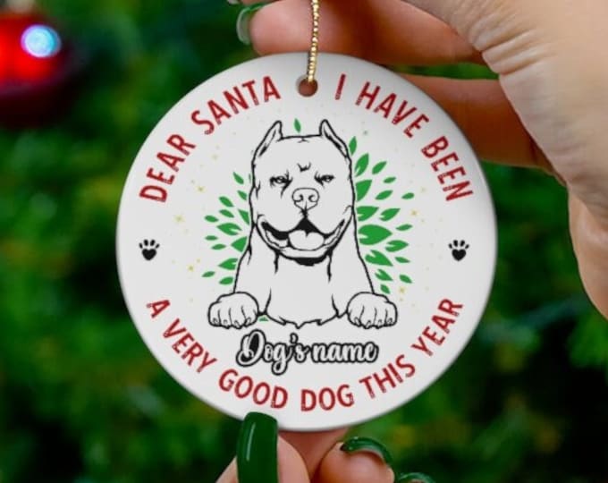 Personalized American Bully Mom Dad Ornament, Women Men Christmas Gifts ...