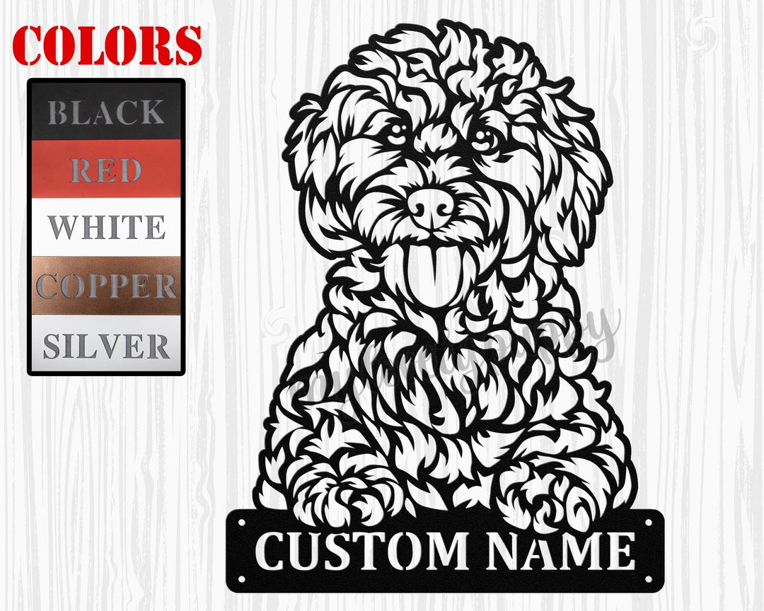 Personalized Cockapoo Metal Sign Gift for Him or Her, Custom Metal Name ...