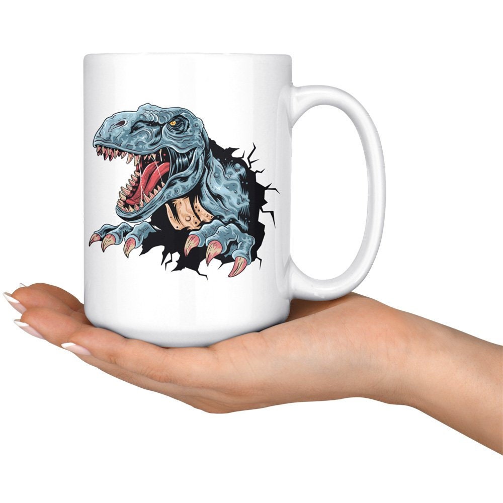 Realistic T-rex Dinosaur Mug, Tyrannosaurus Rex Christmas Present Gift ...