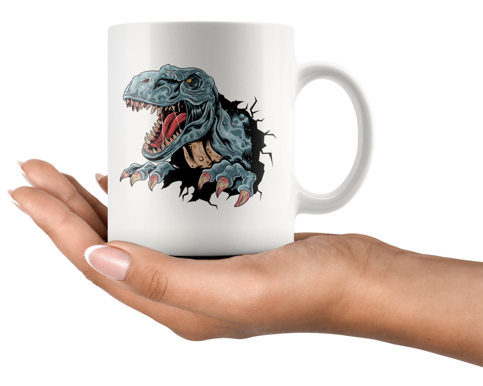 Realistic T-rex Dinosaur Mug Tyrannosaurus Rex Christmas | Etsy